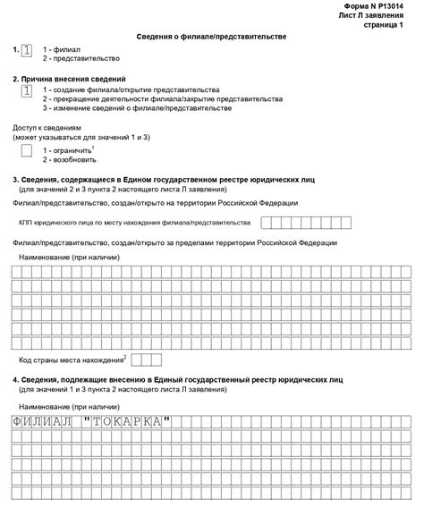 Форма Р13014 для изменения ООО Онлайн сервис