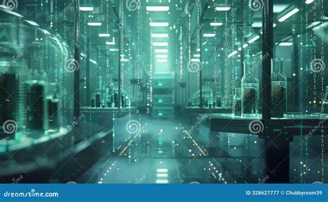Cutting Edge Genetic Engineering Lab With Designer Organisms And Digital Dna Sequences Floating