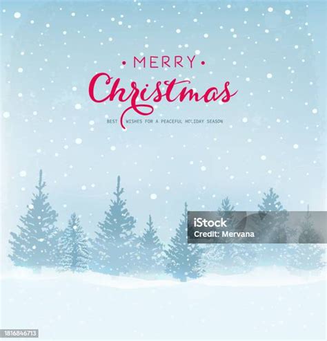 겨울 배경 풍경입니다 새해와 크리스마스 인사말 카드입니다 크리스마스에 대한 스톡 벡터 아트 및 기타 이미지 크리스마스 배경 주제 겨울 Istock