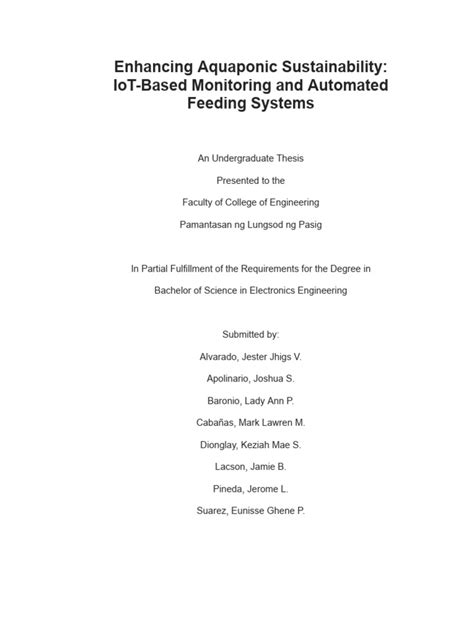 Enhancing Aquaponic Sustainability Iot Based Monitoring And Automated Feeding Systems 1 Pdf