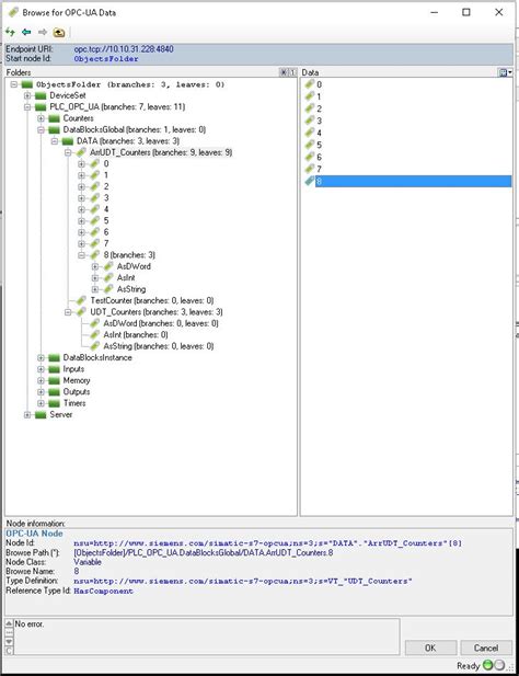 Opc Labs Variable Array Element Live Mapping In Opcua Opc Labs