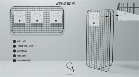 Second Life Marketplace Wire Stand V2 Canarun