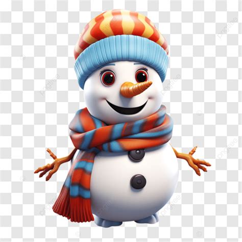 따뜻한 격자무늬 스카프와 모자를 쓴 즐거운 눈사람 눈사람 그림 겨울 디자인 쾌활한 눈사람 Png 일러스트 및 이미지 에