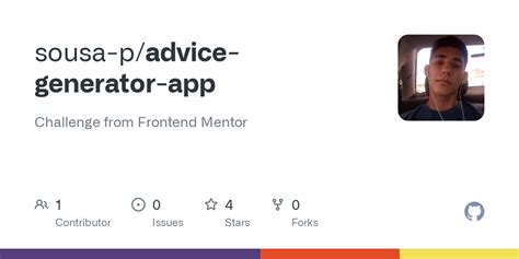 GitHub Sousa P Advice Generator App Challenge From Frontend Mentor