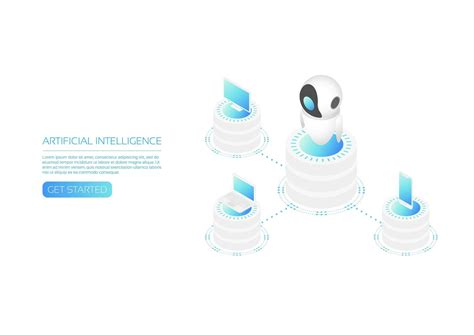 Ai Technology Isometric Landing Page 834546 Vector Art At Vecteezy