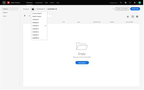 Create Folders Adobe Analytics