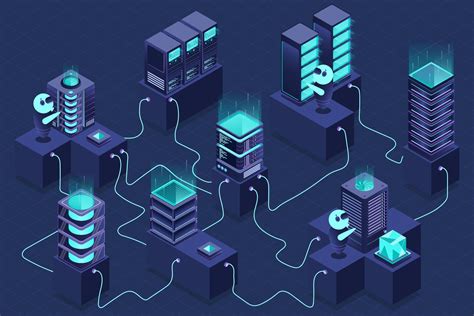 3d Isometric Concept Big Data Center With Server Cloud Computing Network Mainframe