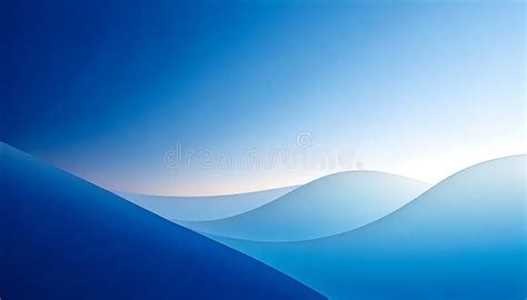 Fluid Abstract Design Featuring Smooth Undulating Waves In Varying Shades Of Blue Stock