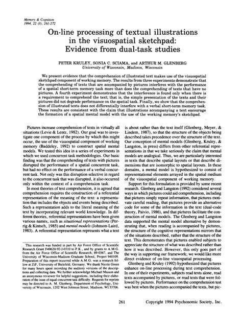 Pdf On Line Processing Of Textual Illustrations In The Visuospatial Sketchpad Evidence From