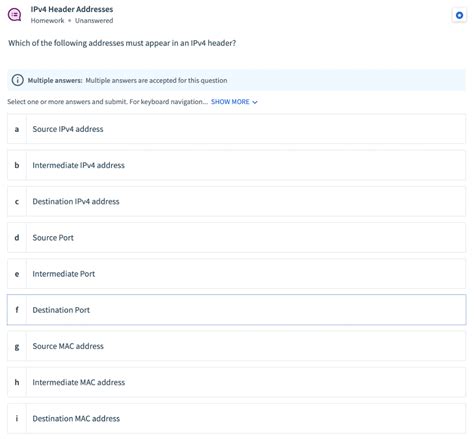 Solved Ipv4 Header Addresses Homework Unanswered Which