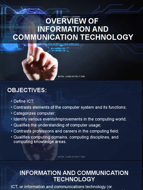 Lesson 1 Overview Of Ict Pdf Computer Program Programming