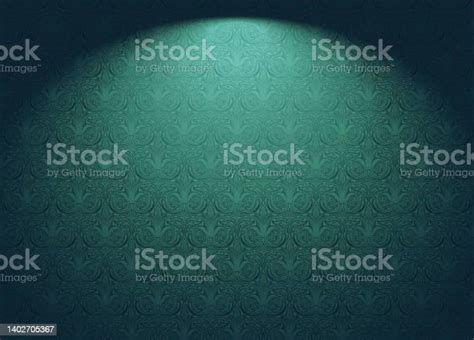 로얄 빈티지 고딕 양식의 수평 배경은 고전적인 골동품 장식품 인 Rococo와 함께 녹색으로 되어 있습니다 벡터 일러스트 레이 션 배경 주제에 대한 스톡 벡터 아트 및 기타