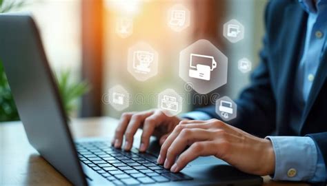 Businessperson Expertly Manages Online Documents On Laptop Efficient