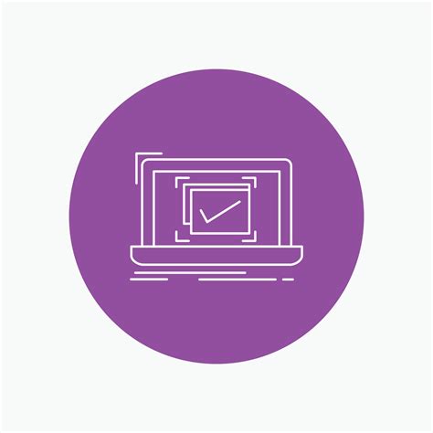 System Monitoring Checklist Good Ok White Line Icon In Circle Background Vector Icon