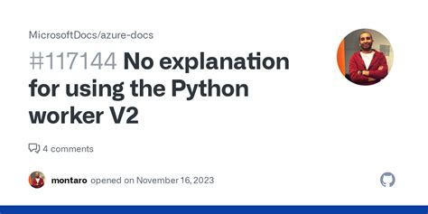 No Explanation For Using The Python Worker V2 Issue 117144