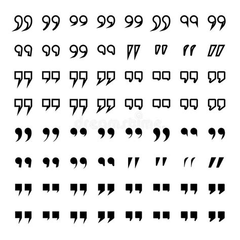 Set Of Vector Quotation Marks Signs Silhouettes Black Quotation Mark Icon Vector Stock