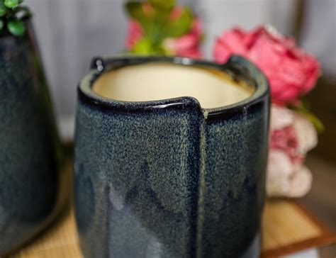 Набор декоративных кашпо ДЖИНСОВЫЙ ШАРМ синий 16 19 см 2 шт