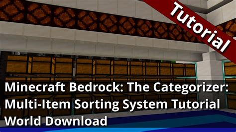 Minecraft Bedrock The Categorizer Multi Item Sorting System Tutorial And World Download Youtube