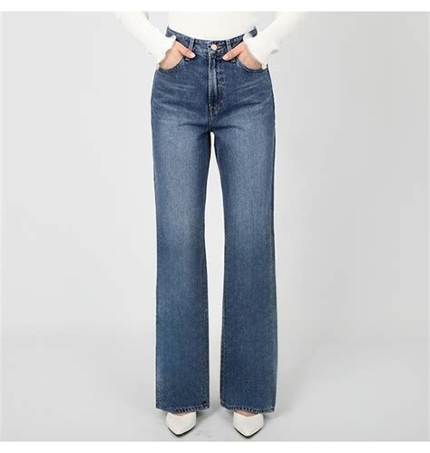 게스 여성 청바지 로우라이즈 와이드 미디엄블루 데님팬츠 Ym5d1105 M 티몬