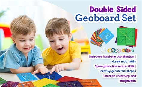 6 Pack Double Sided Geoboard Mathematical Manipulative Material Array Block Geo