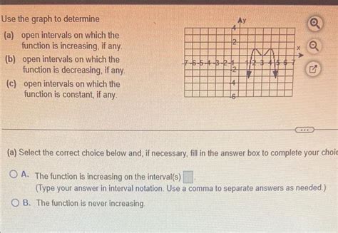 Solved Use The Graph To Determine B A Open Intervals On