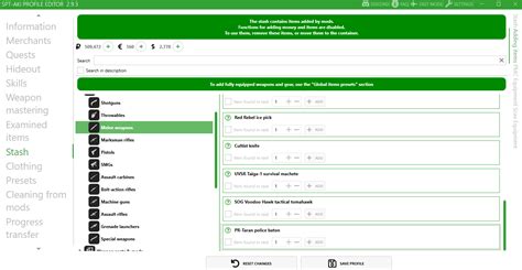 Cant Add Items With Spt Aki Profile Editor Rsptarkov