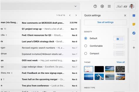 New Gmail Update Quick Settings Menu Coming To Your Inbox