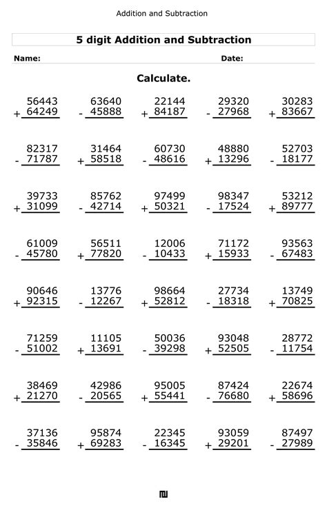 Digit Plus Minus Digit Addition And Subtraction With Some Regrouping Digit Addition And