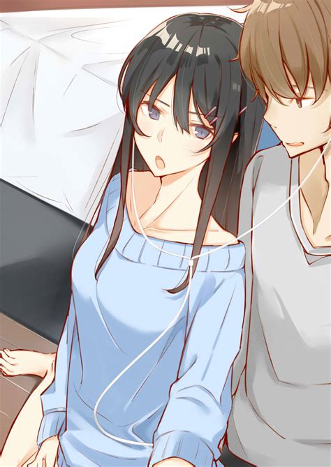 Sakurajima Mai And Azusagawa Sakuta Seishun Buta Yarou Drawn By