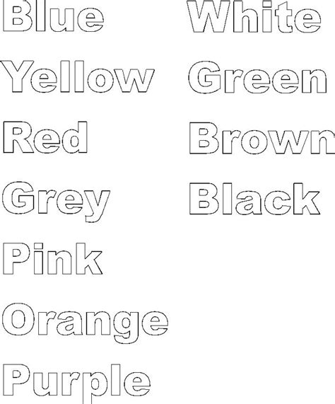 Fichas De Inglés Para Niños Fichas De Los Colores En Inglés