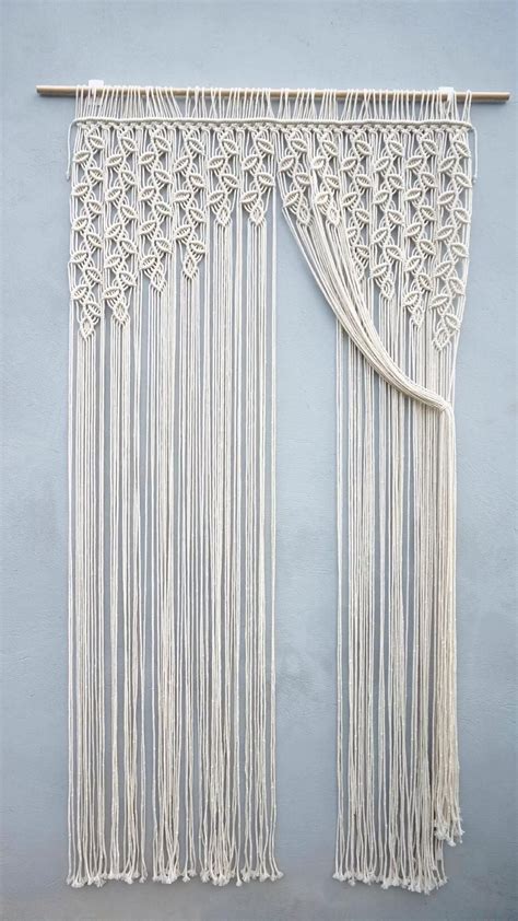 Macrame Leaf Door Curtain Doorway Curtain Window Curtain Wedding