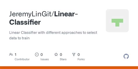 Github Jeremylingitlinear Classifier Linear Classifier With Different Approaches To Select