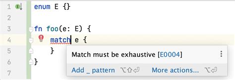 False Positive Non Exhaustive Match On Empty Enum Issue Intellij Rust Intellij Rust