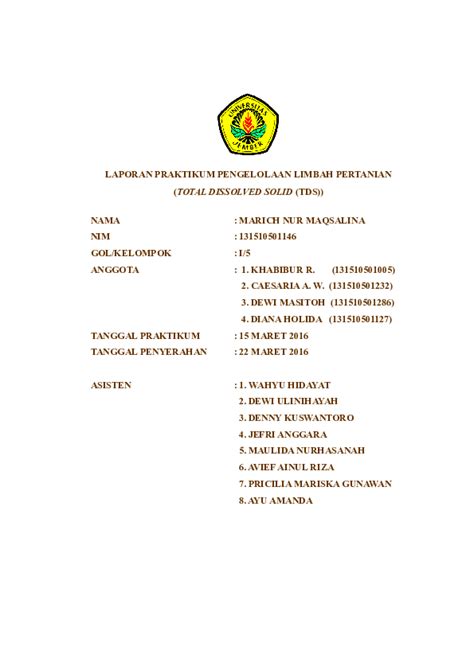 Doc Tds Total Dissolved Solid