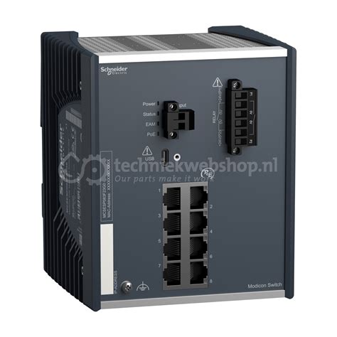 Schneider Electric Modicon Switch Modicon Poe Power Over Ethernet Managed Switch 8 Gigabit