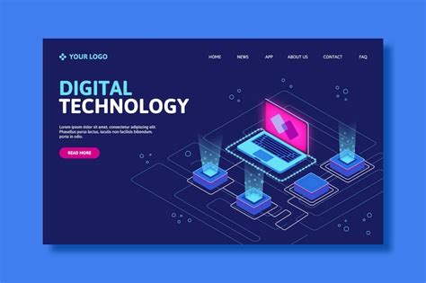 Free Vector Technology Isometric Landing Page Template