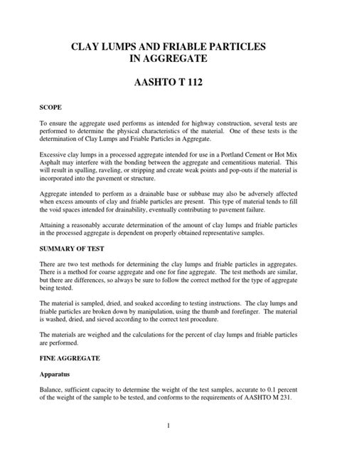 Aashto T112 Construction Aggregate Road Surface