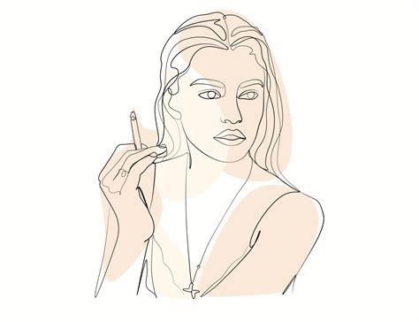 Girl Smoking Drawing