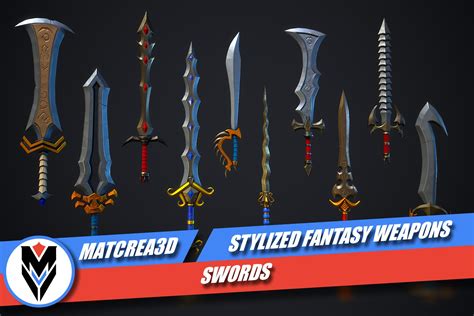 Stylized Fantasy Weapons Swords 3d Weapons Unity Asset Store