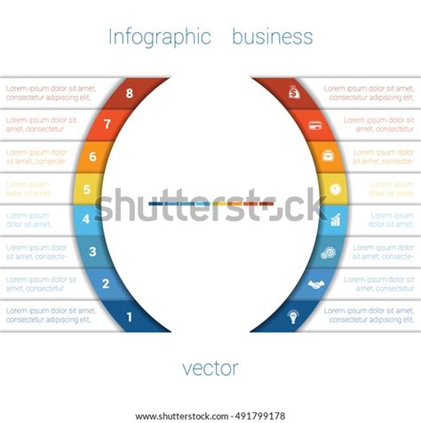 Vector Template Infographic Eight Position Colorful Stock Vector ...