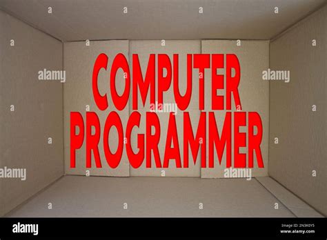 Computer Programmer Word With Cardboard Box Brown Folded Card Box