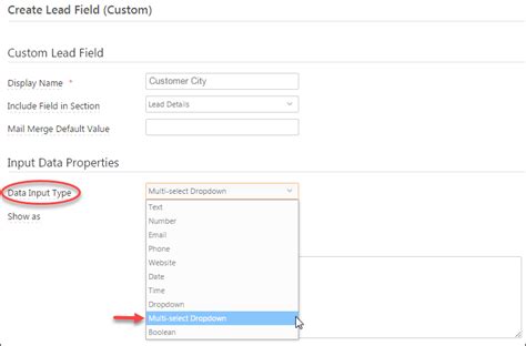 how to create a multi select dropdown field leadsquared help and support