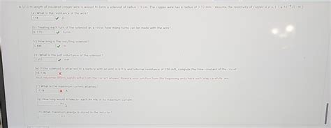 Solved A What Is The Resistance Of The Wire Ω B