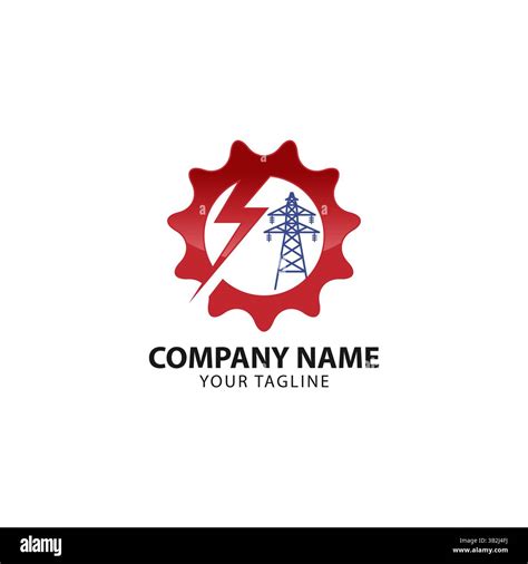 Power Line Two Color Line Icon Power Tower And Lightning Bicolor Outline Symbol Energy