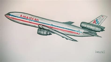 Dc 10 American Airlines Drawing Timelapse Youtube
