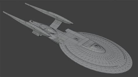 3d Model Star Trek Excelsior Ii Class Starship Vr Ar Low Poly