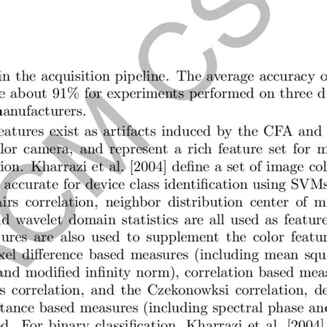 An Example Of Binary Camera Classification With Svm A Feature Vector