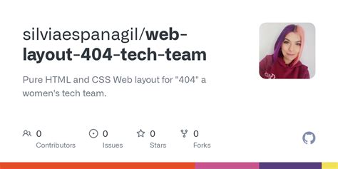 GitHub Silviaespanagil Web Layout 404 Tech Team Pure HTML And CSS