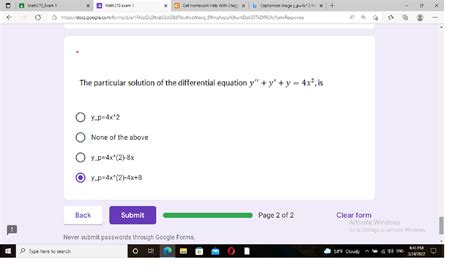 Solved Math Exam X Math exam х C Get Homework Chegg com