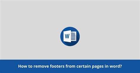 How To Remove Footers From Certain Pages In Word Enjoytechlife